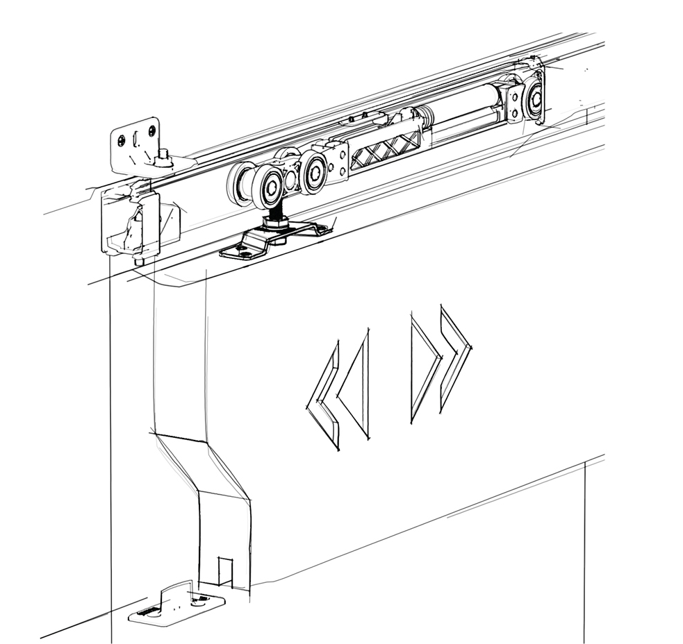 soft close top hung door sliding door